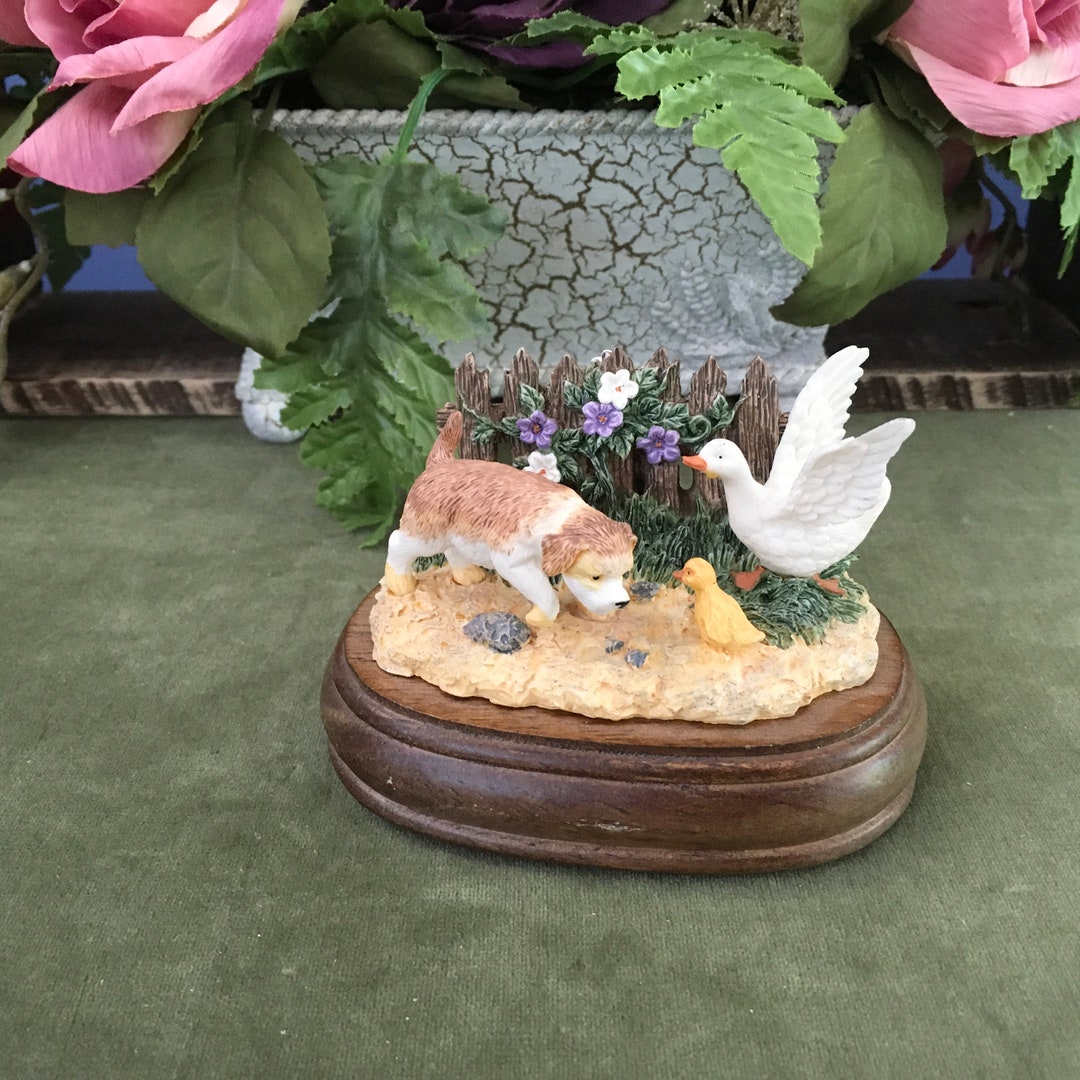 Lefton Music Box With Dog and Duck playmates Song - Etsy