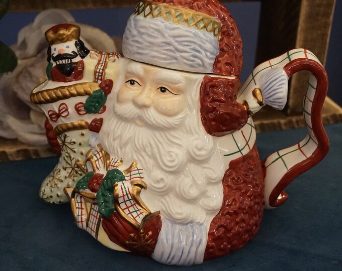 Happy Santa Figural Teapot, Full Size Vintage Teapot, Figural Teapot ...