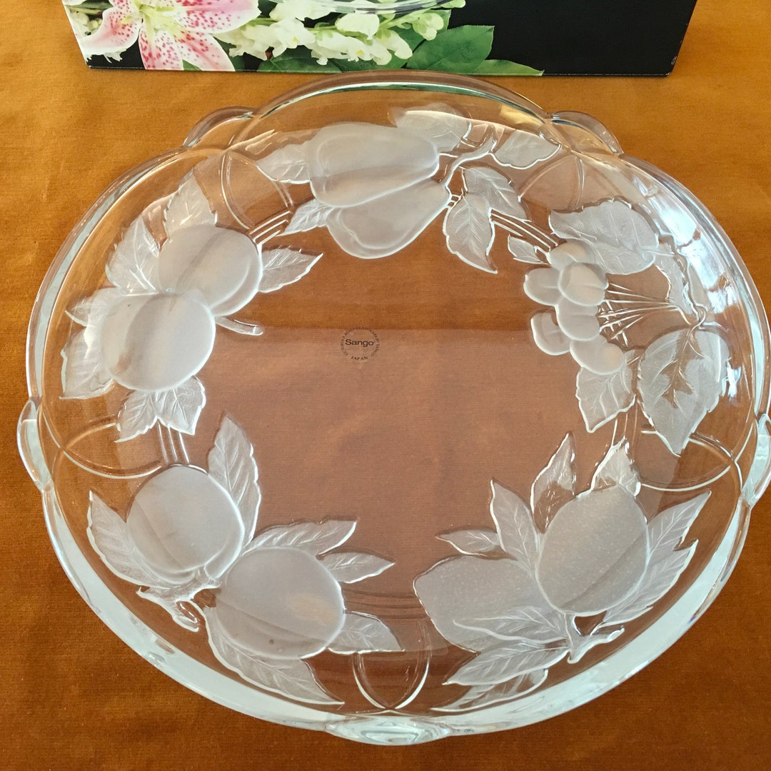 Victoria & Beale by Sanyo Frost Glass Serving Platter - Etsy