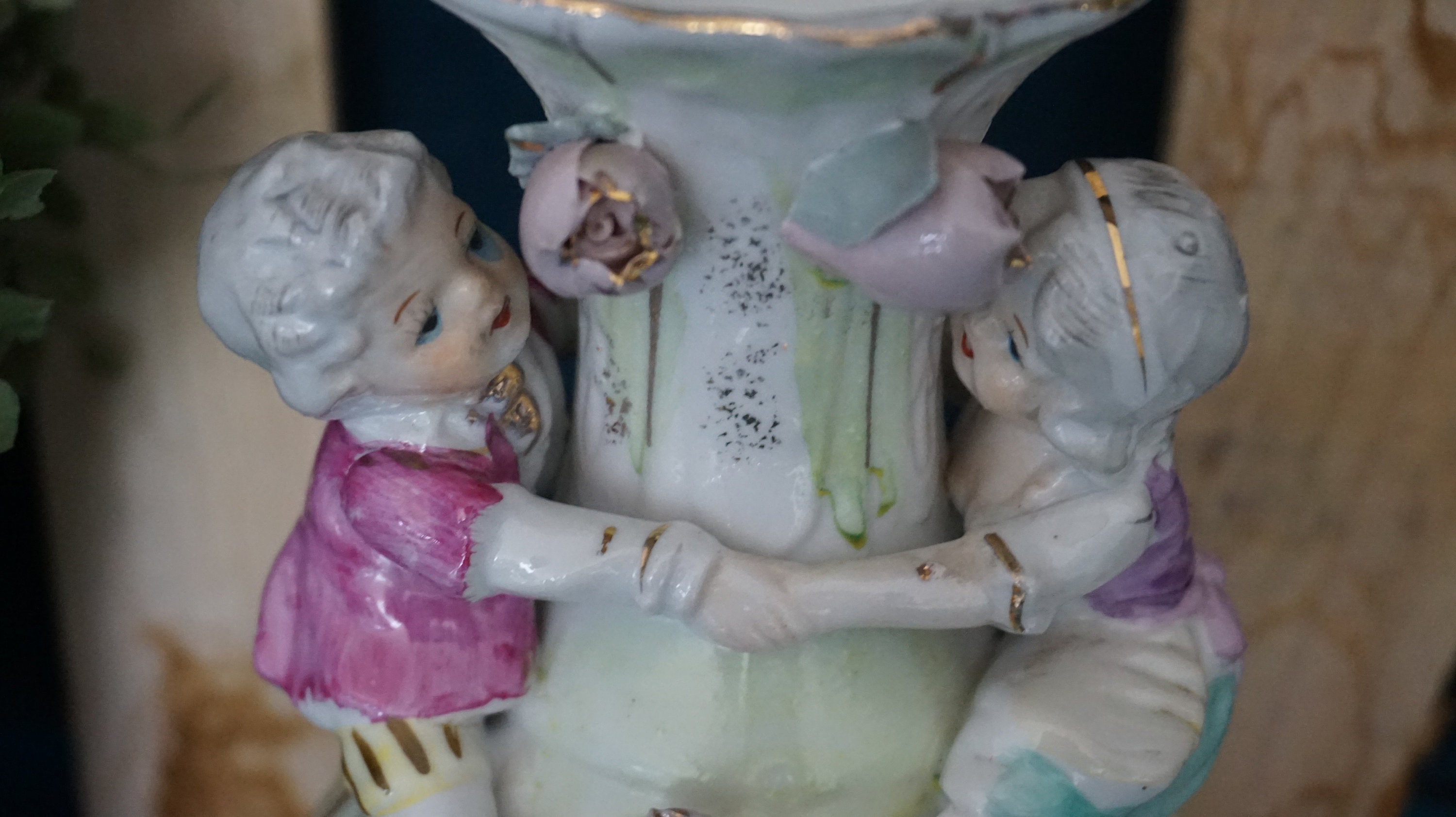 Porcelain Vase with Boy & Girl | Etsy