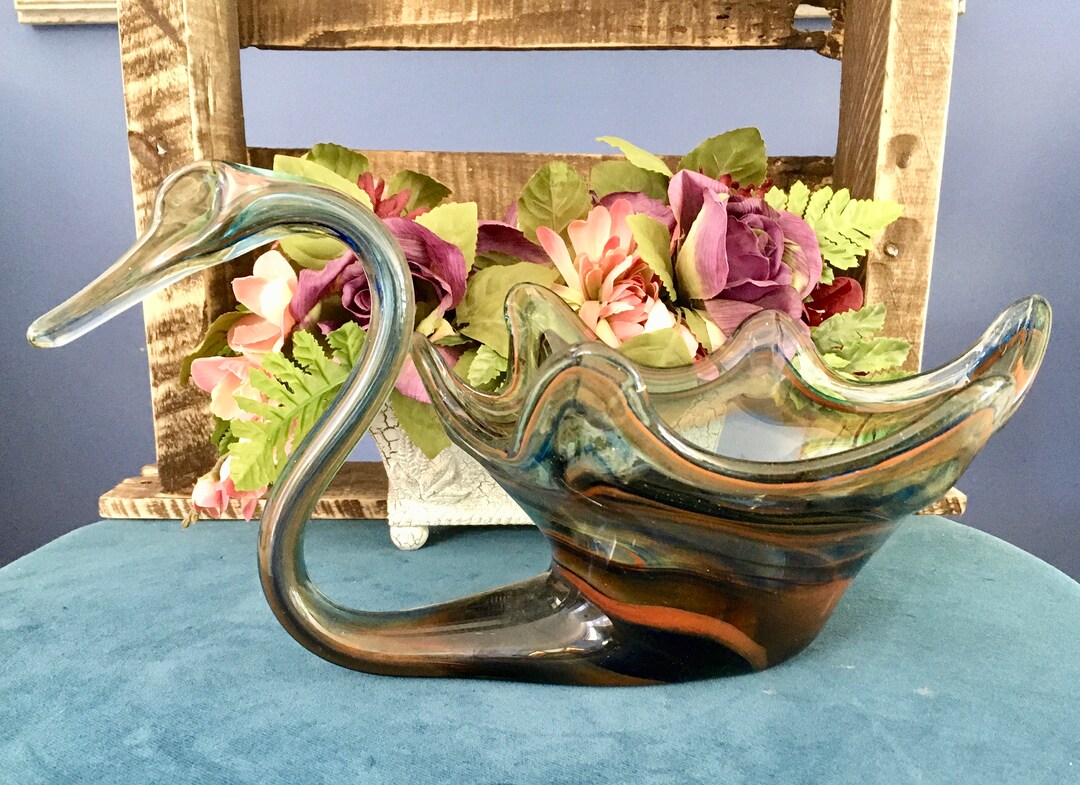 Murano Glass Swan Dish - Etsy