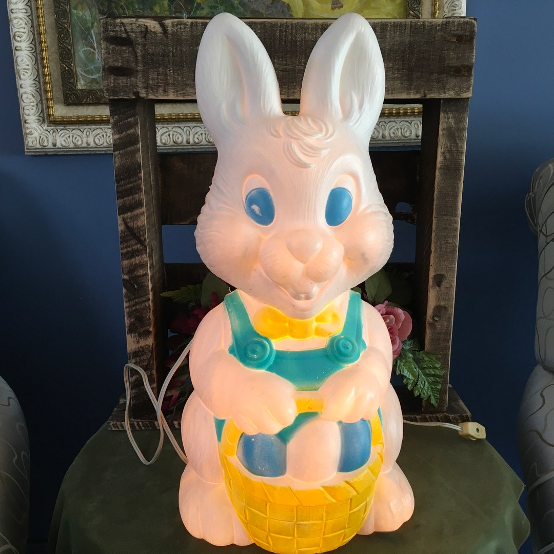 Blow Mold Lighted Easter Rabbit - Etsy