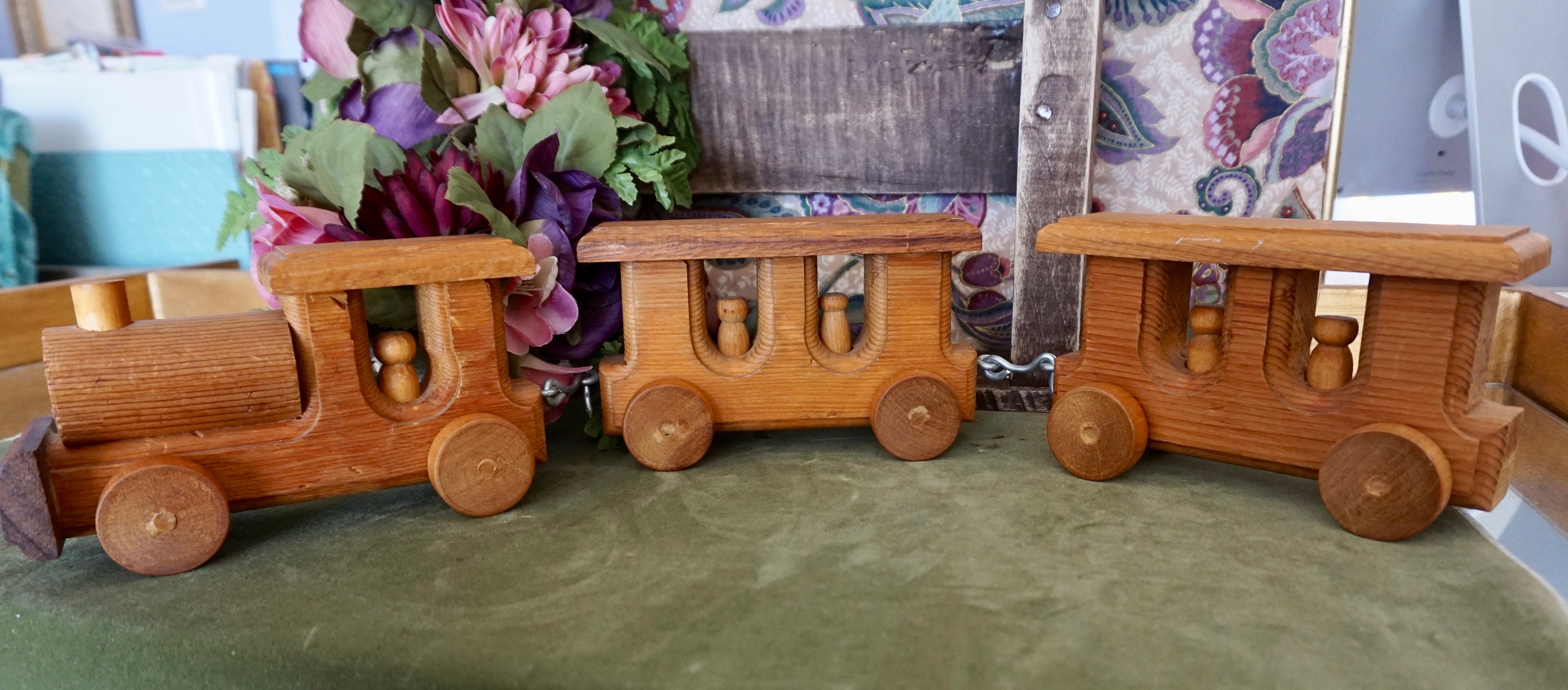 Wood Three Car Train | Etsy