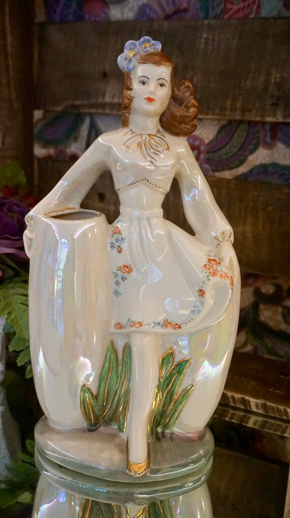 Glaze Cermaic Girl Vase | Etsy