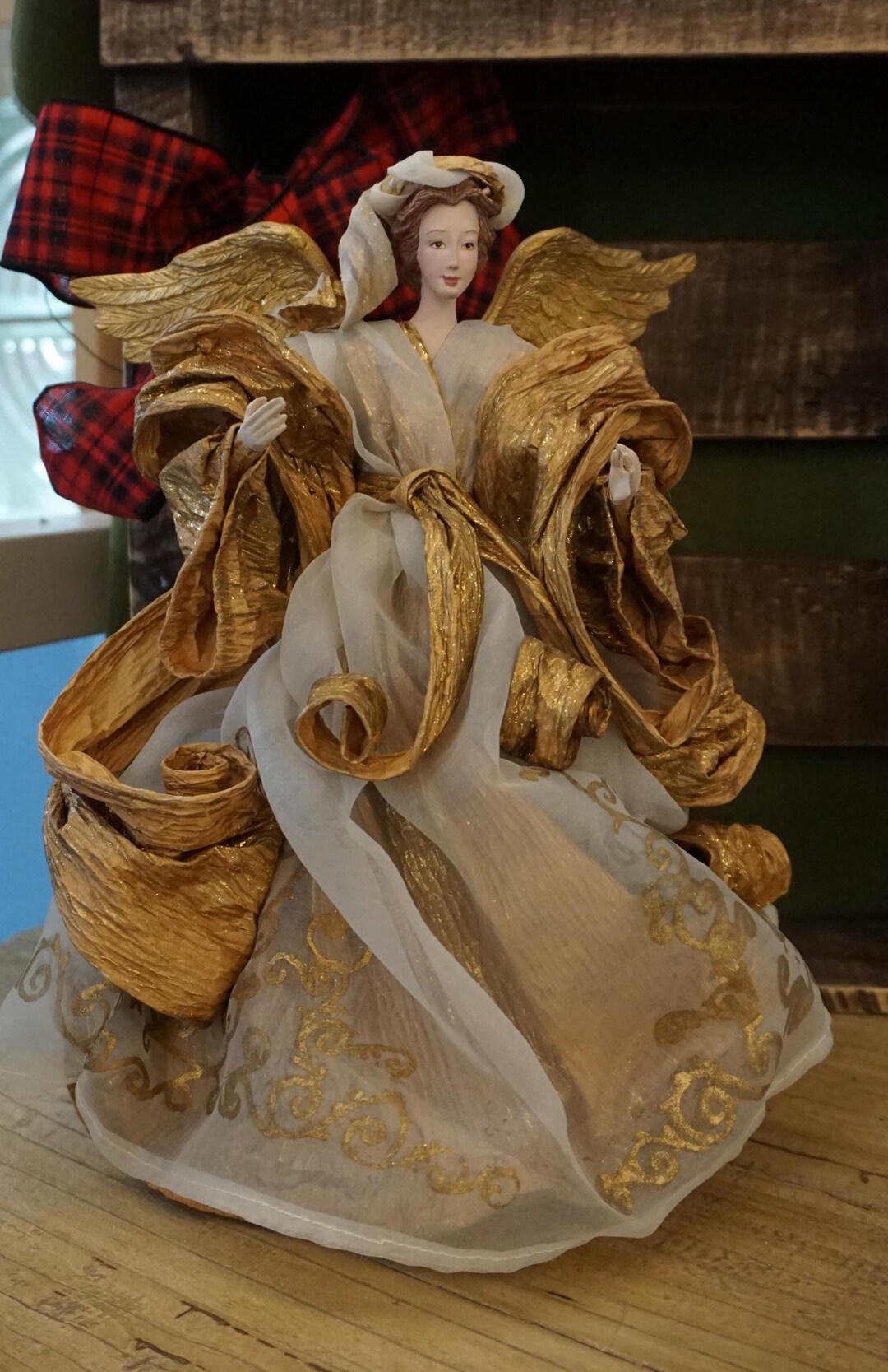 Golden Angel Tree Topper - Etsy