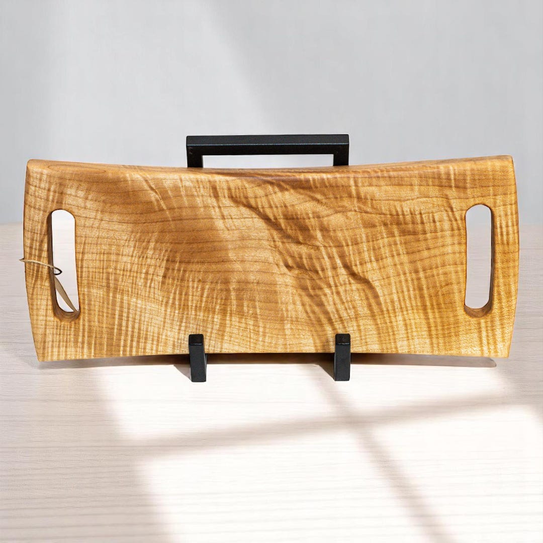Curly Maple Concave Serving Board – Handmade Rectangular Charcuterie ...