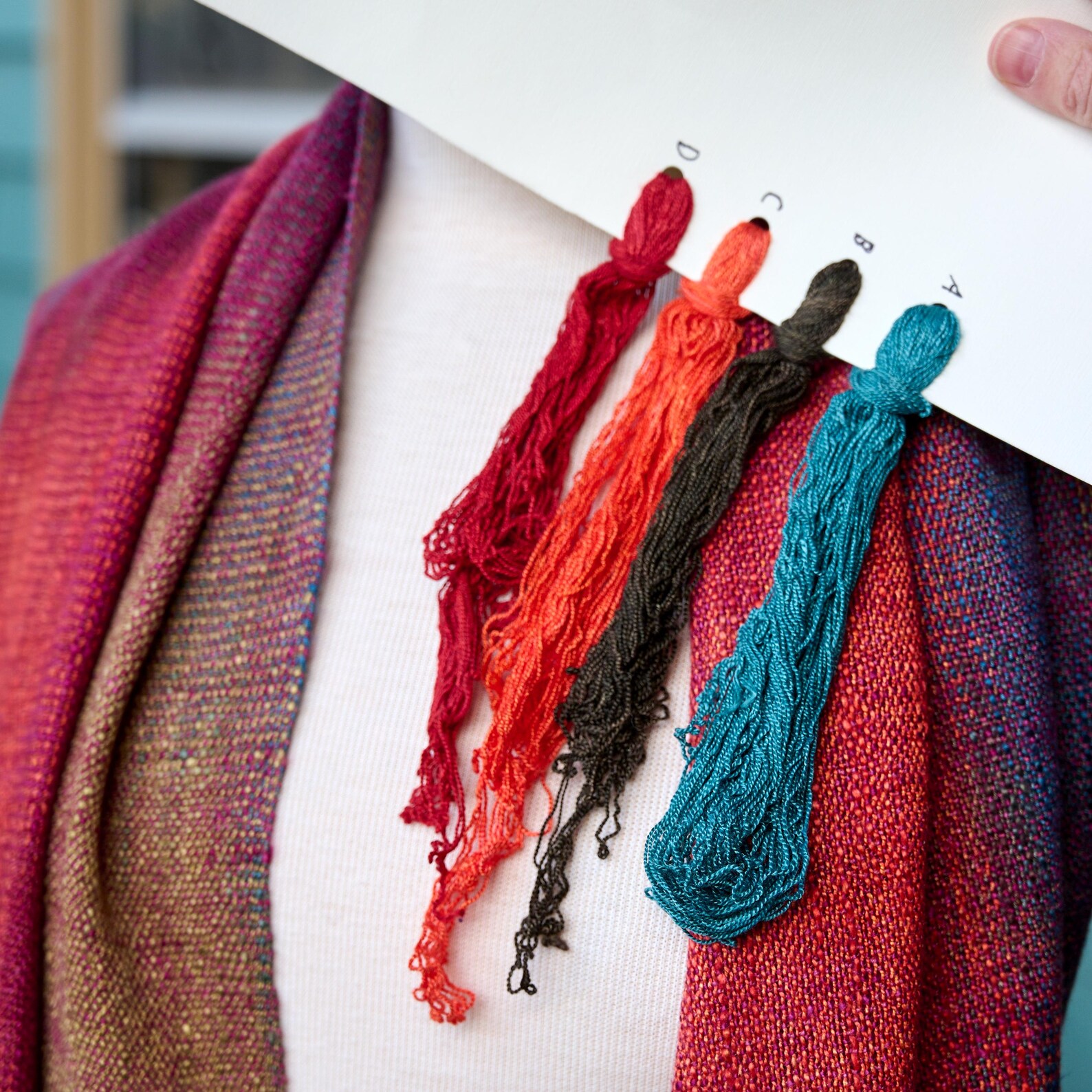Oversized Rayon Scarf Handwoven in Rainbow Jewel Tones. Extra Large ...