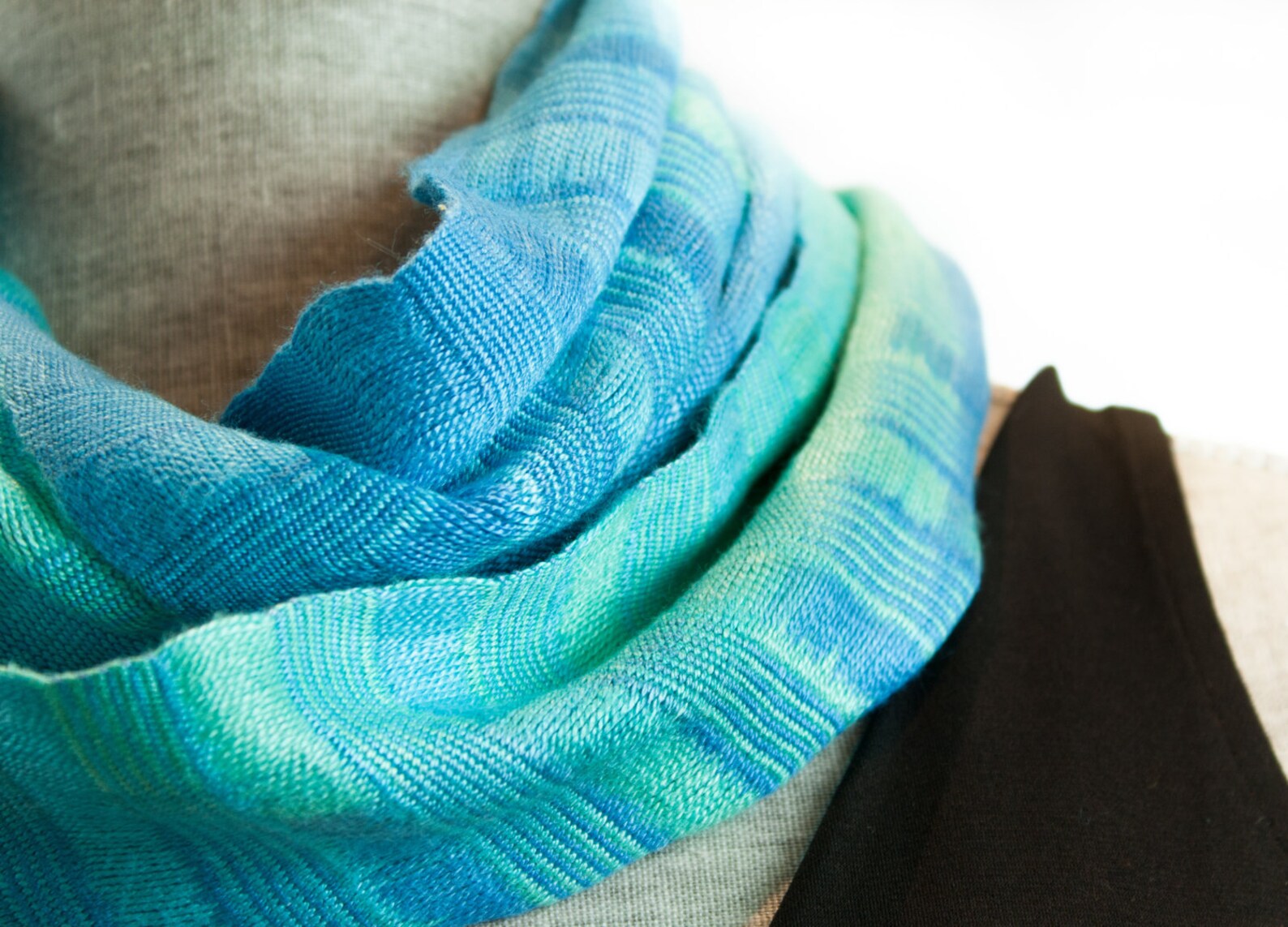 Bamboo Loop Scarf Blue Green Turquoise Seafoam - Etsy