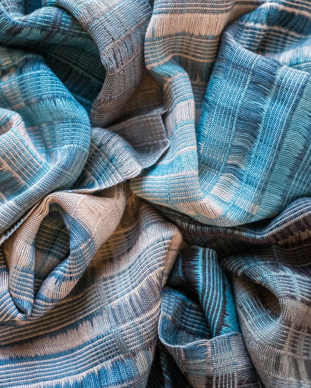 Infinity Scarf in Blush, Blue and Gray. Organic Bamboo. Handwoven ...