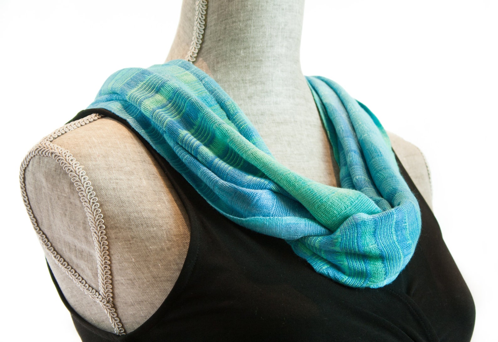 Bamboo Loop Scarf Blue Green Turquoise Seafoam - Etsy