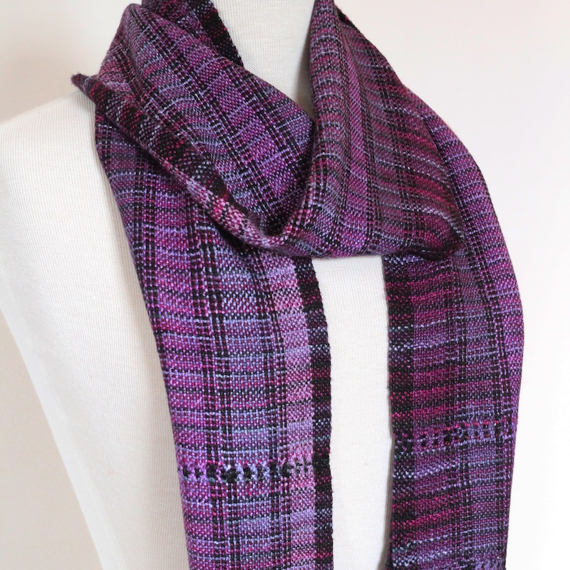 Purple Striped Scarf - Etsy