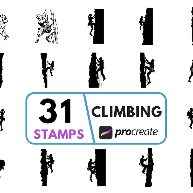 Climbing Wall Stamp - Etsy