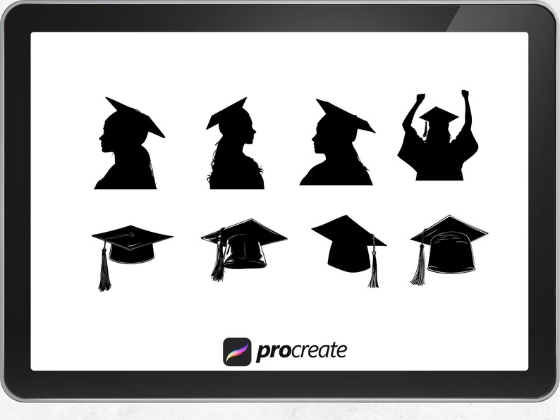 Graduation Hat Procreate Stamp, Educational Celebration Digital ...