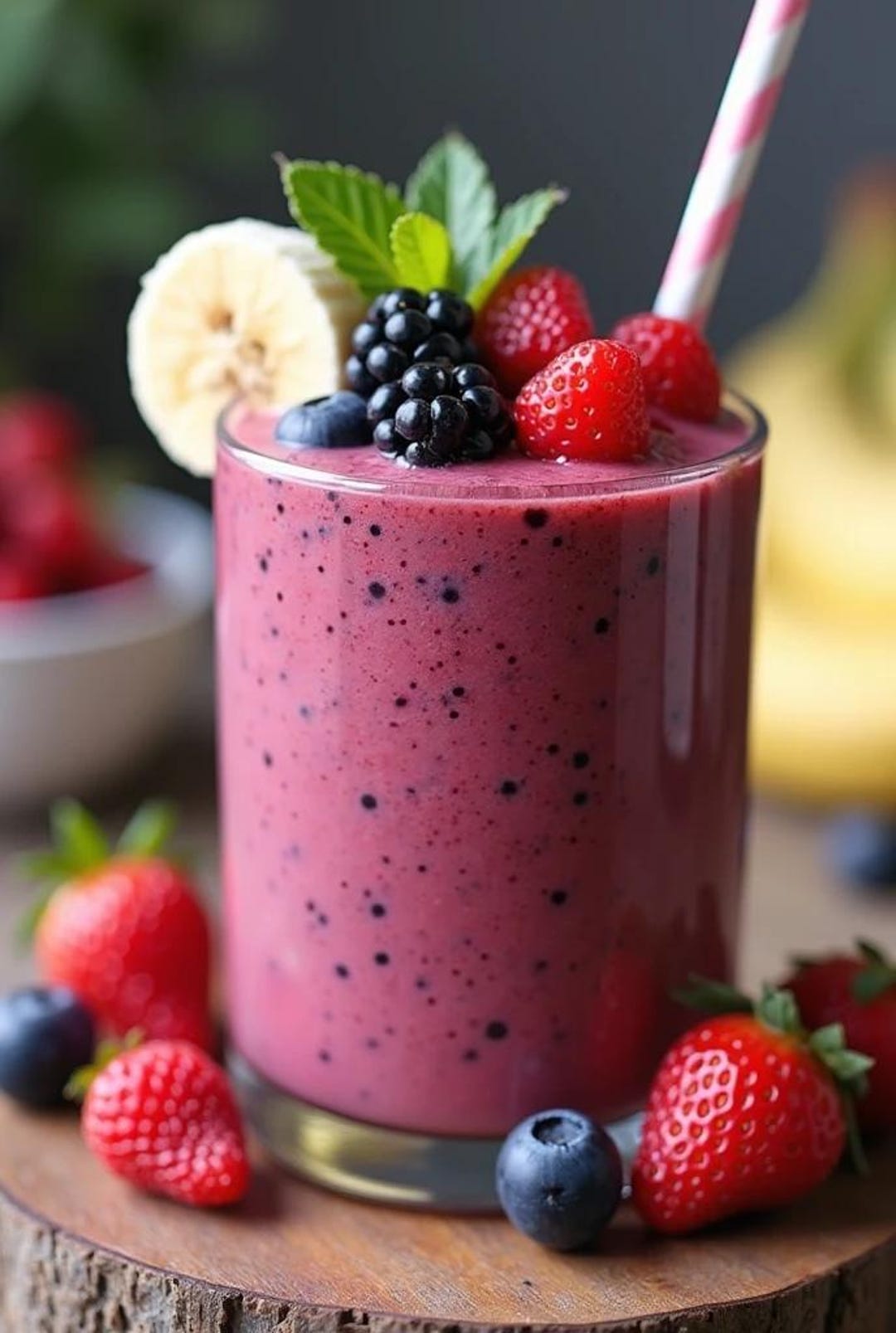 Mixed Berry Banana Smoothie Recipe: Healthy Vegan Breakfast (PDF Guide ...