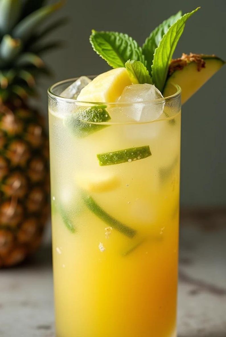 Pineapple Mojito Recipe | Refreshing Tropical Cocktail | Printable ...