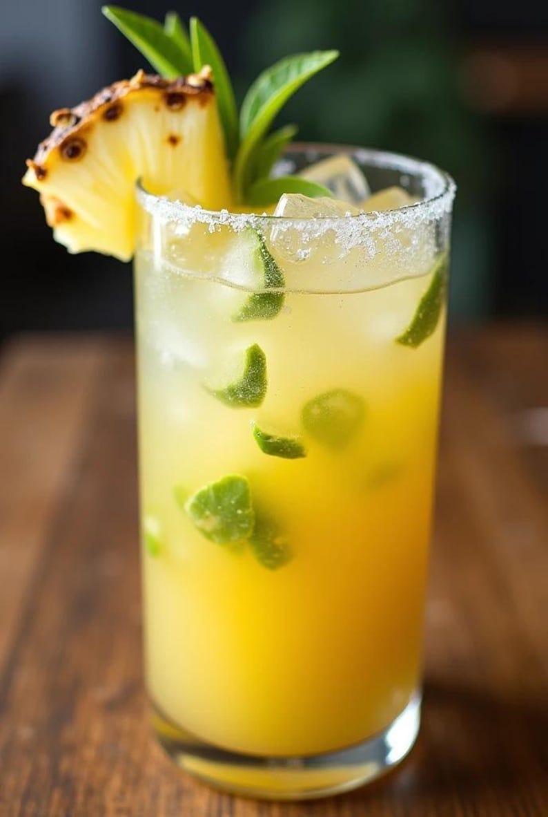 Pineapple Mojito Recipe | Refreshing Tropical Cocktail | Printable ...