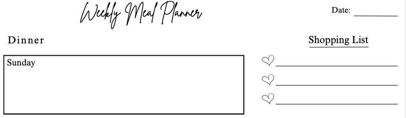 Weekly Meal Planner Printable - Digital Download | Breakfast, Lunch ...