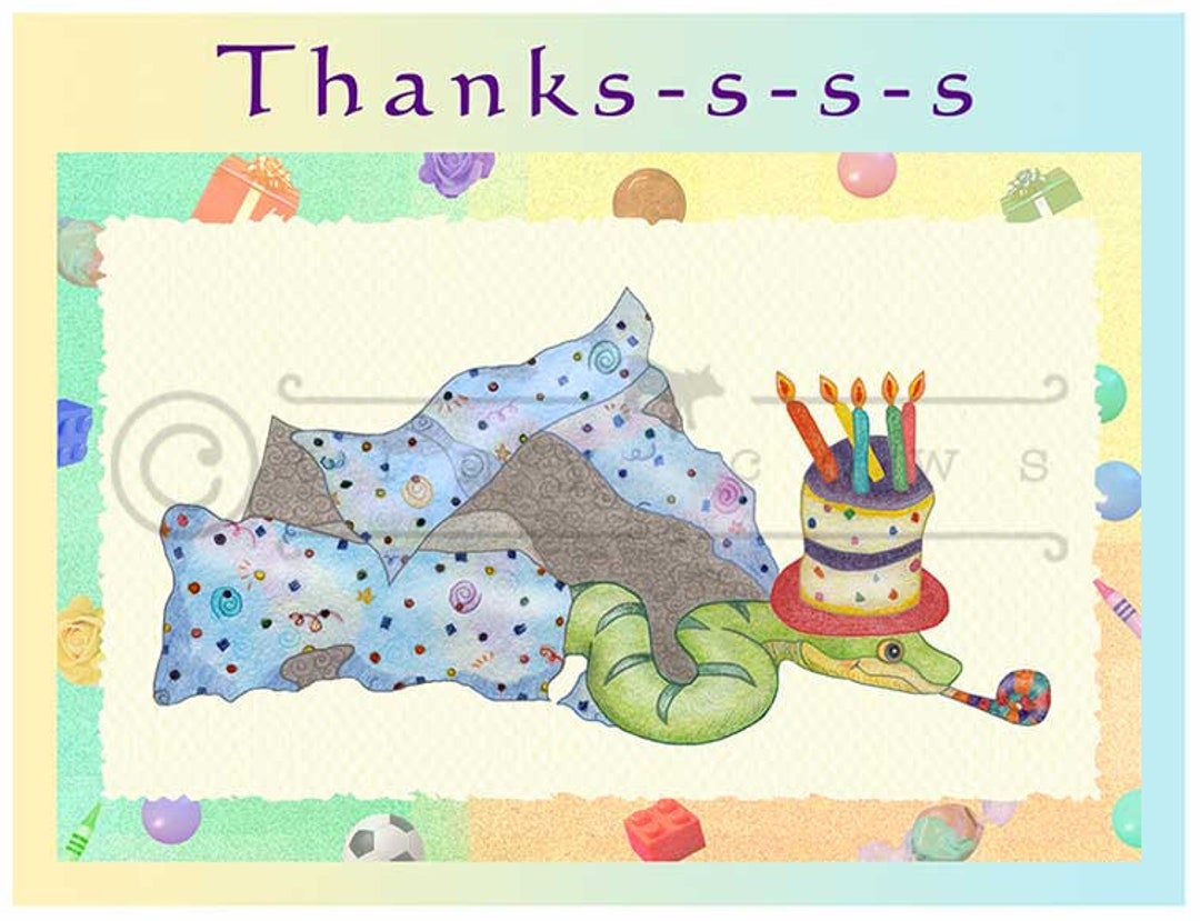Thank You Card Snake - Etsy
