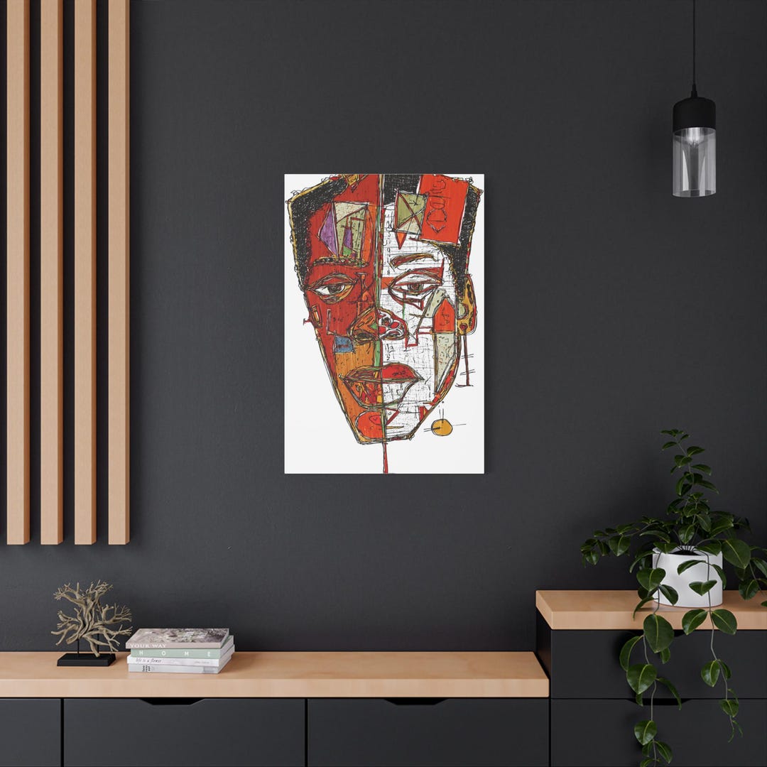 Abstract Split-face Portrait Canvas | Matte Stretched Wall Art - Etsy