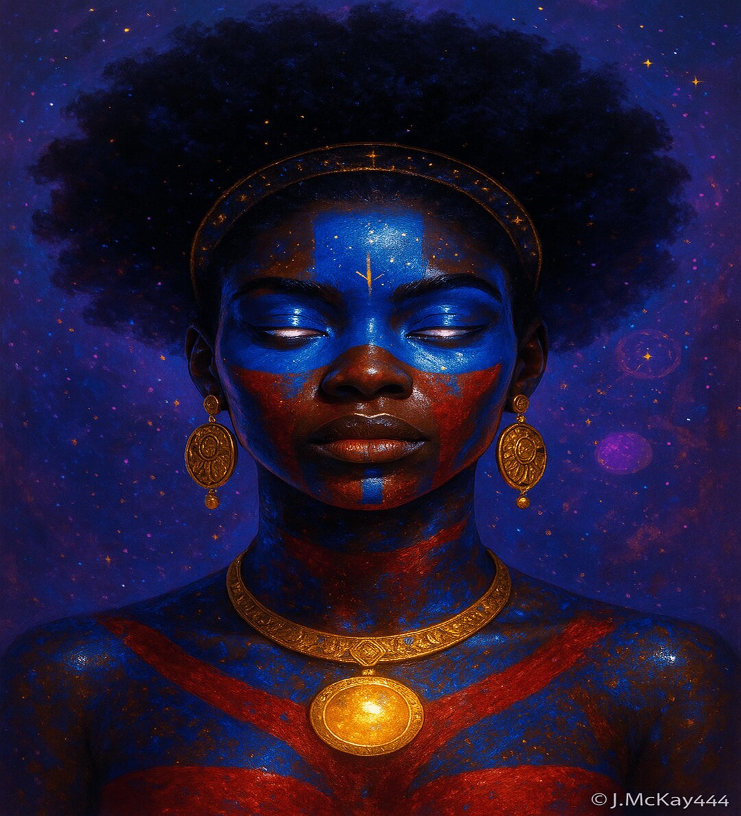 Cosmic Warrior Goddess Art Print: Afro-futurism Digital Download - Etsy