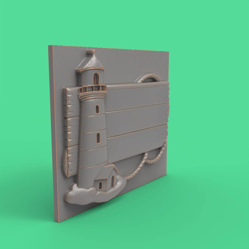 Lighthouse Blank Sign STL File for CNC Laser Engraving 3D Printing File ...
