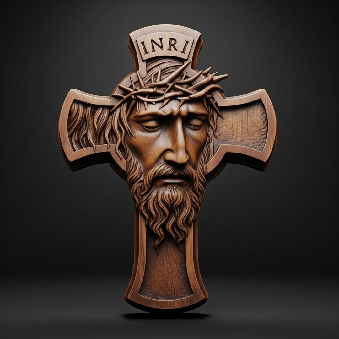 Jesus Cross STL File for CNC Wood Carving 3D Printer - Crucifix ...
