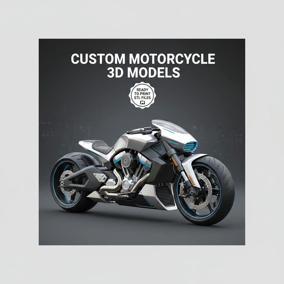 Custom Motorcycle STL File - CAD Modeling Service Personalized Bike 3D ...