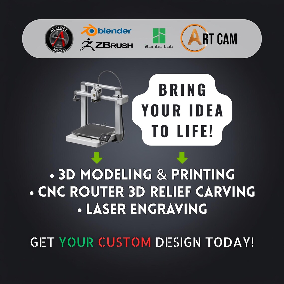 Custom 3D Model Design & Printing Service Custom STL File CAD Modeling ...