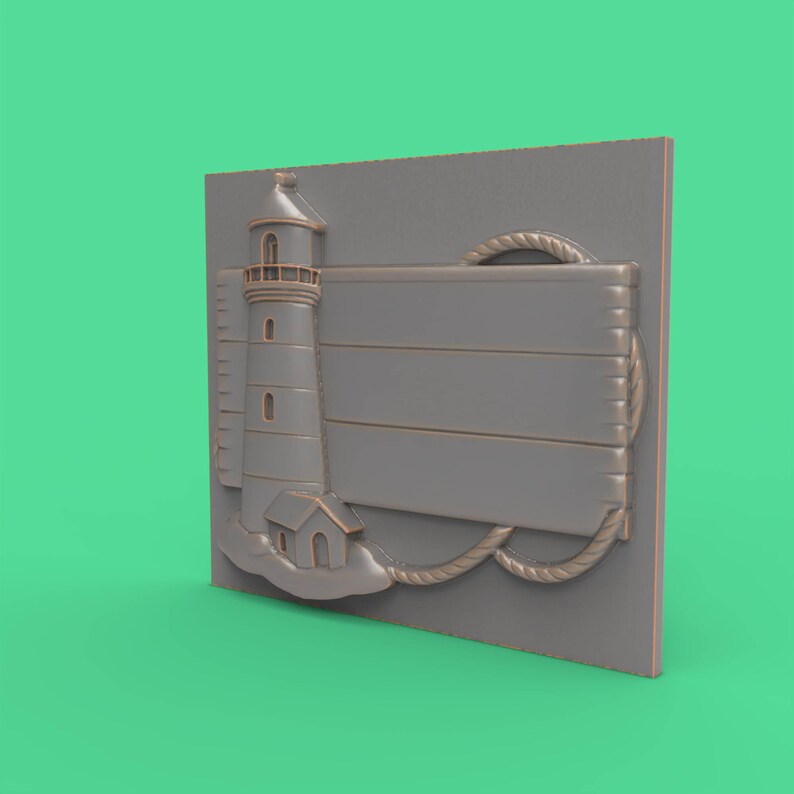 Lighthouse Blank Sign STL File for CNC Laser Engraving 3D Printing File ...