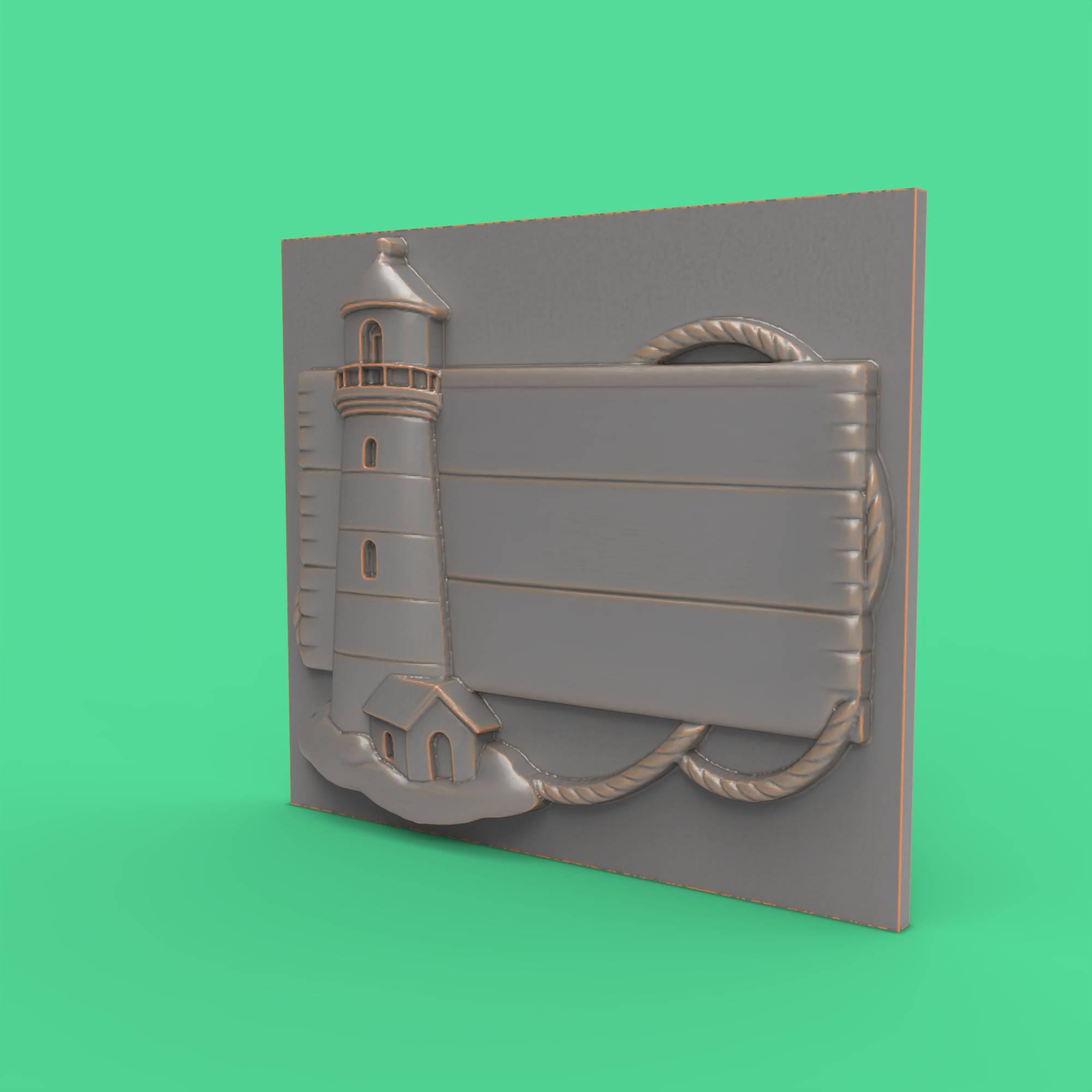 Lighthouse Blank Sign STL File for CNC Laser Engraving 3D Printing File ...