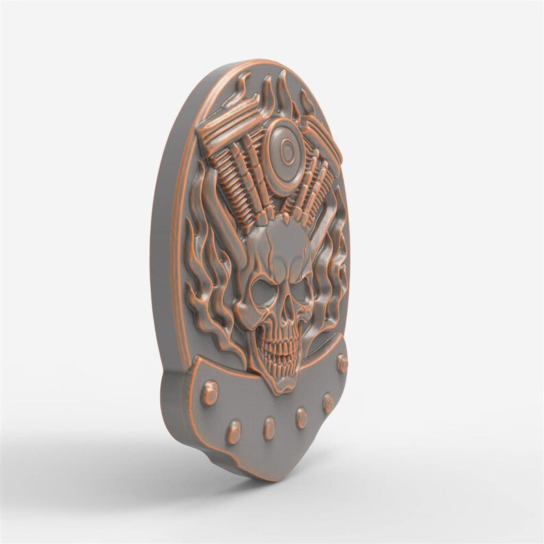 Biker Skull STL File Engine STL File CNC Router Files 3D Print File ...
