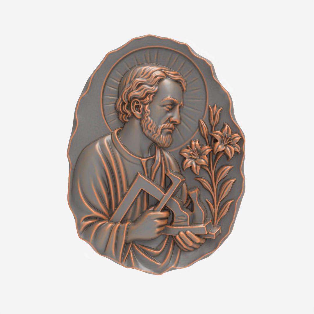 Saint Joseph Relief 3D Model | Patron Saint of Workers | Christian Wall ...