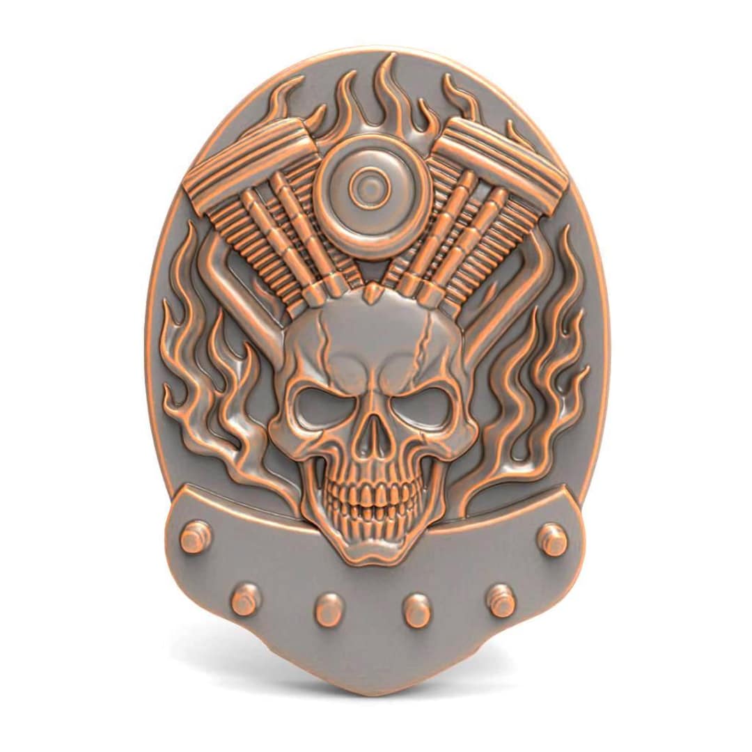 Biker Skull STL File Engine STL File CNC Router Files 3D Print File ...