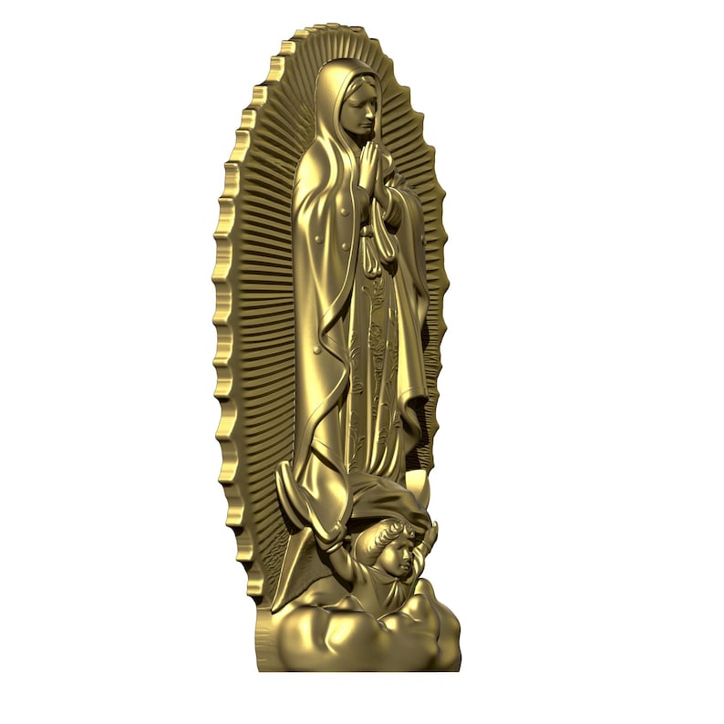 Our Lady of Guadalupe STL File | High Relief Virgin Mary 3D Model for ...