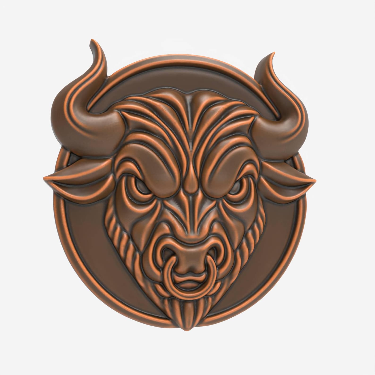 Bull Head STL File for CNC Carving, Laser Engraving, or 3D Printing ...