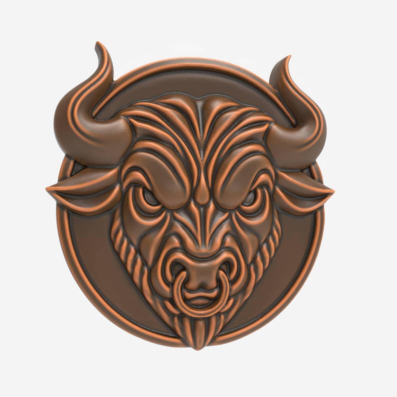 Bull Head STL File for CNC Carving, Laser Engraving, or 3D Printing ...