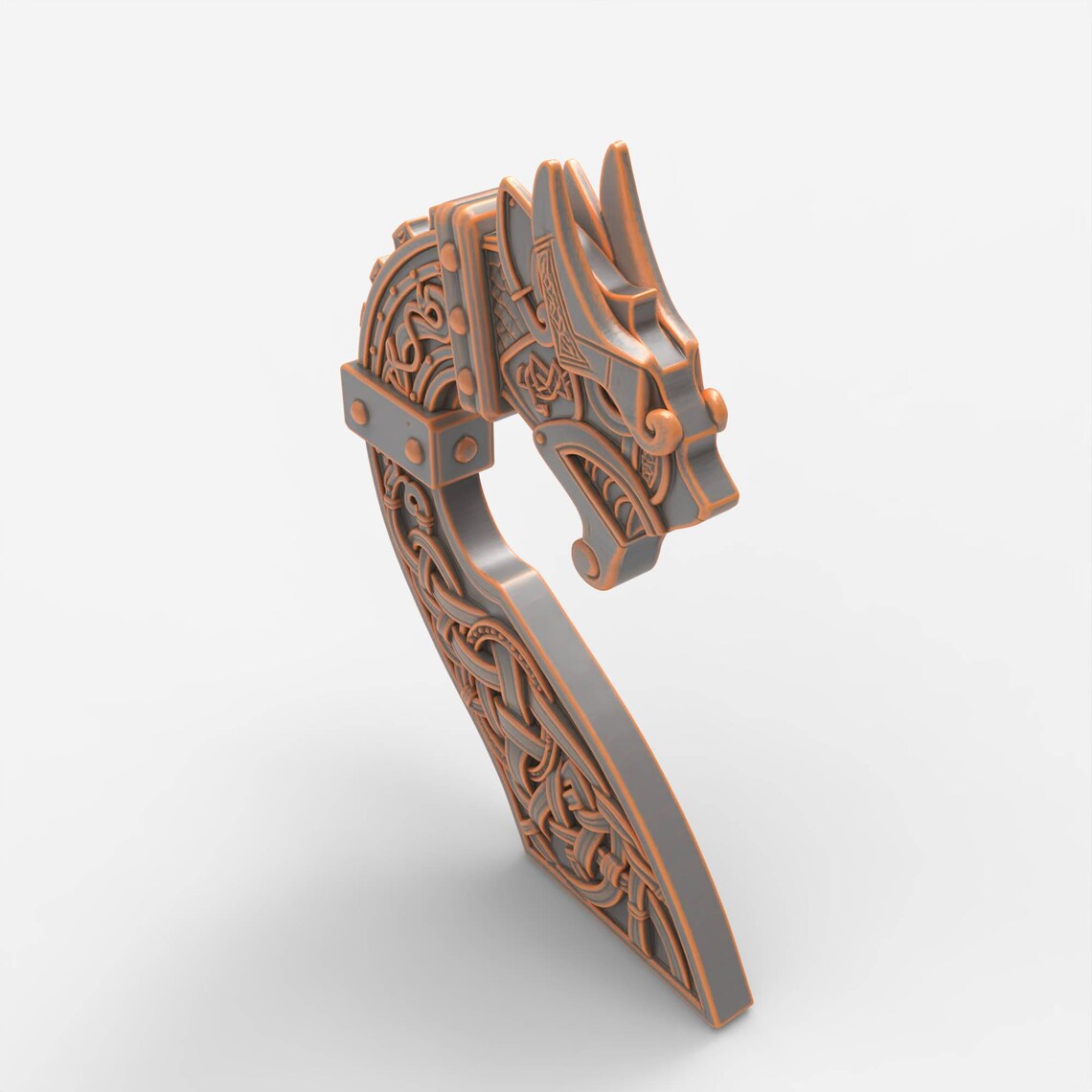 Viking Dragon Head STL File | Norse 3D Model for CNC, Router, or 3D ...