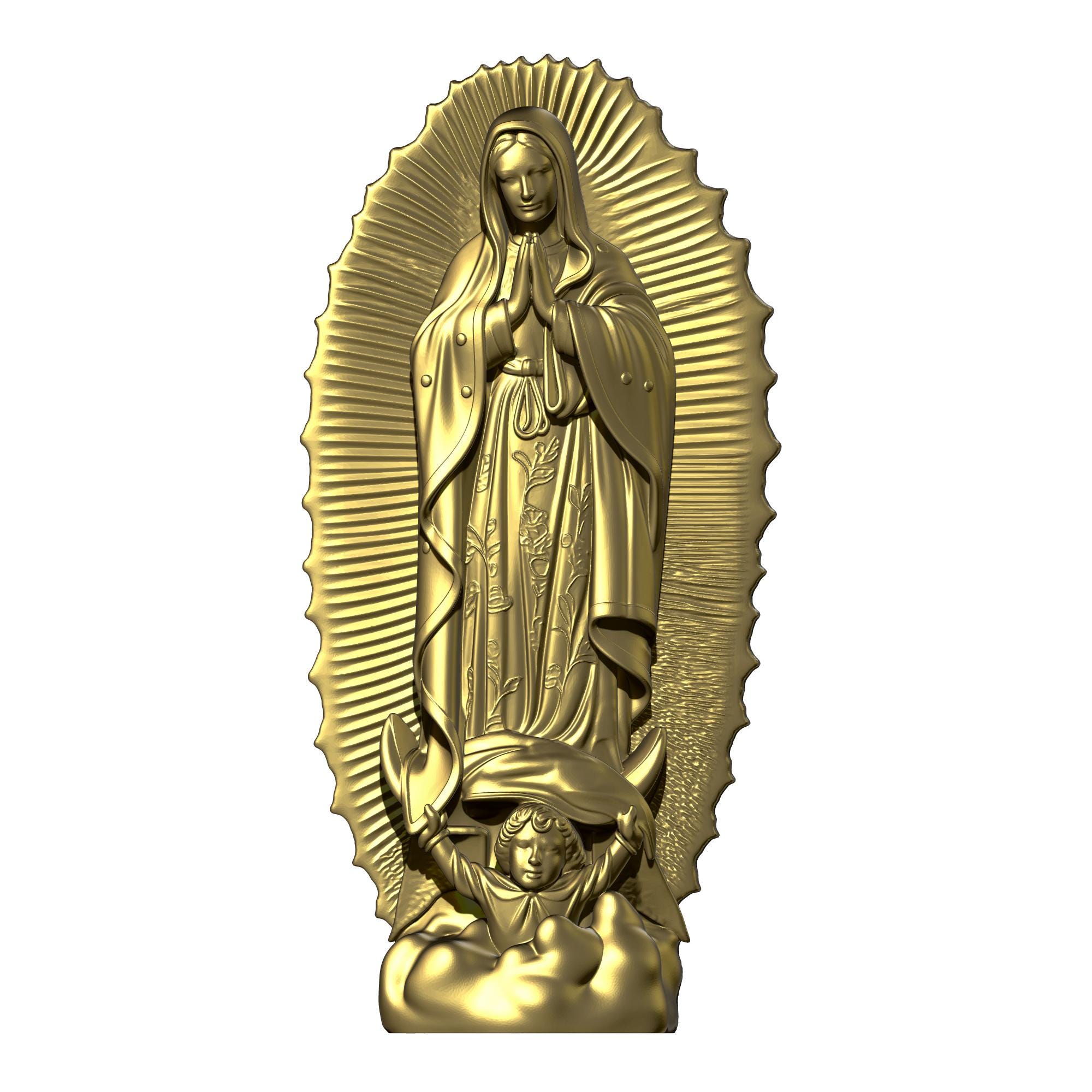 Our Lady of Guadalupe STL File | High Relief Virgin Mary 3D Model for ...