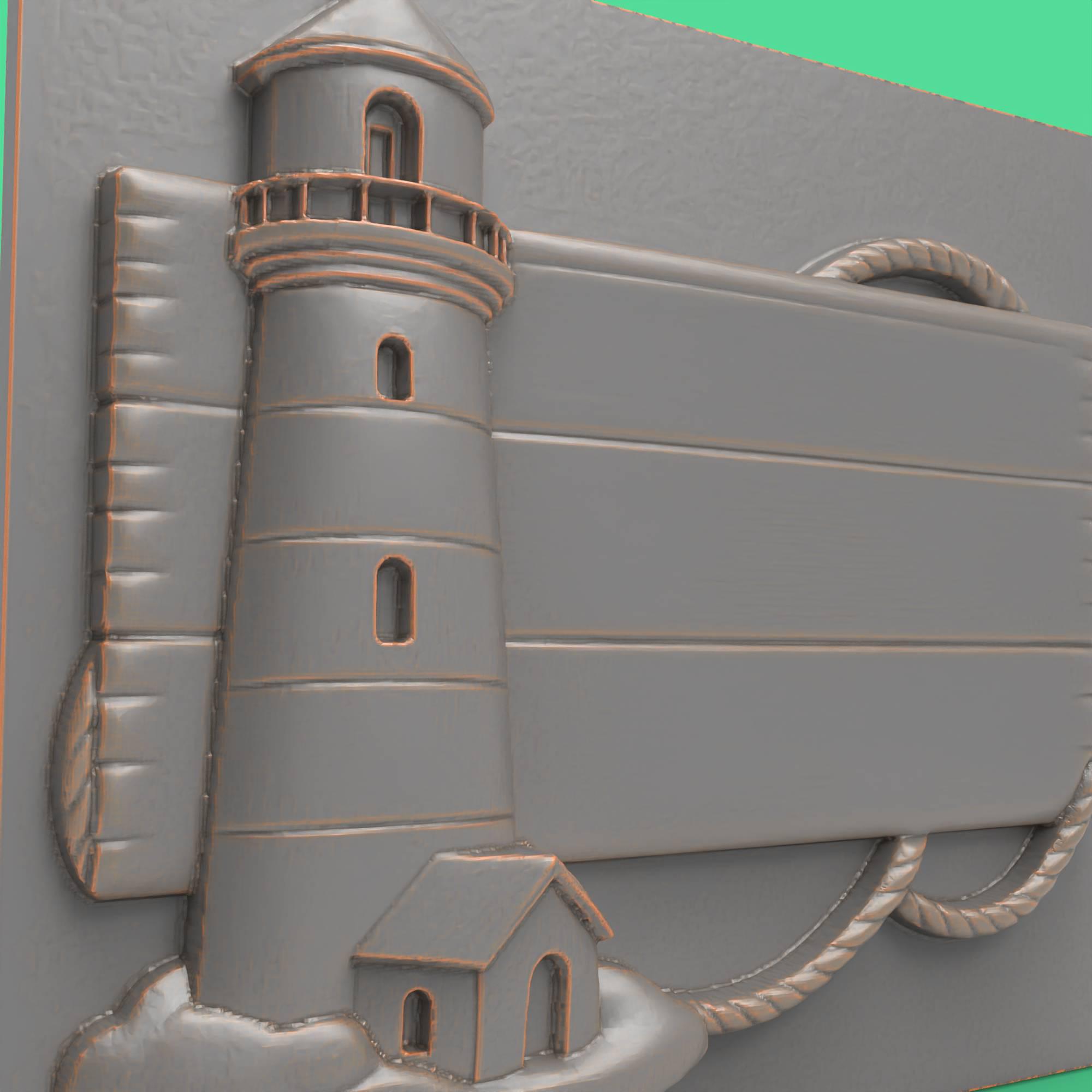 Lighthouse Blank Sign STL File for CNC Laser Engraving 3D Printing File ...