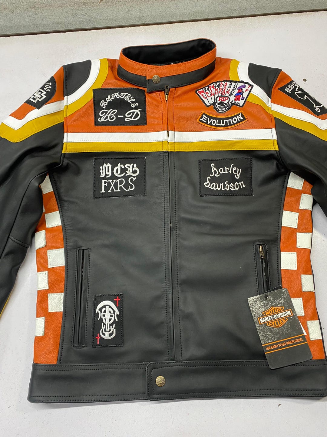 Vintage Harley Davidson and the Marlboro Man Leather Cafe Racer Jacket ...