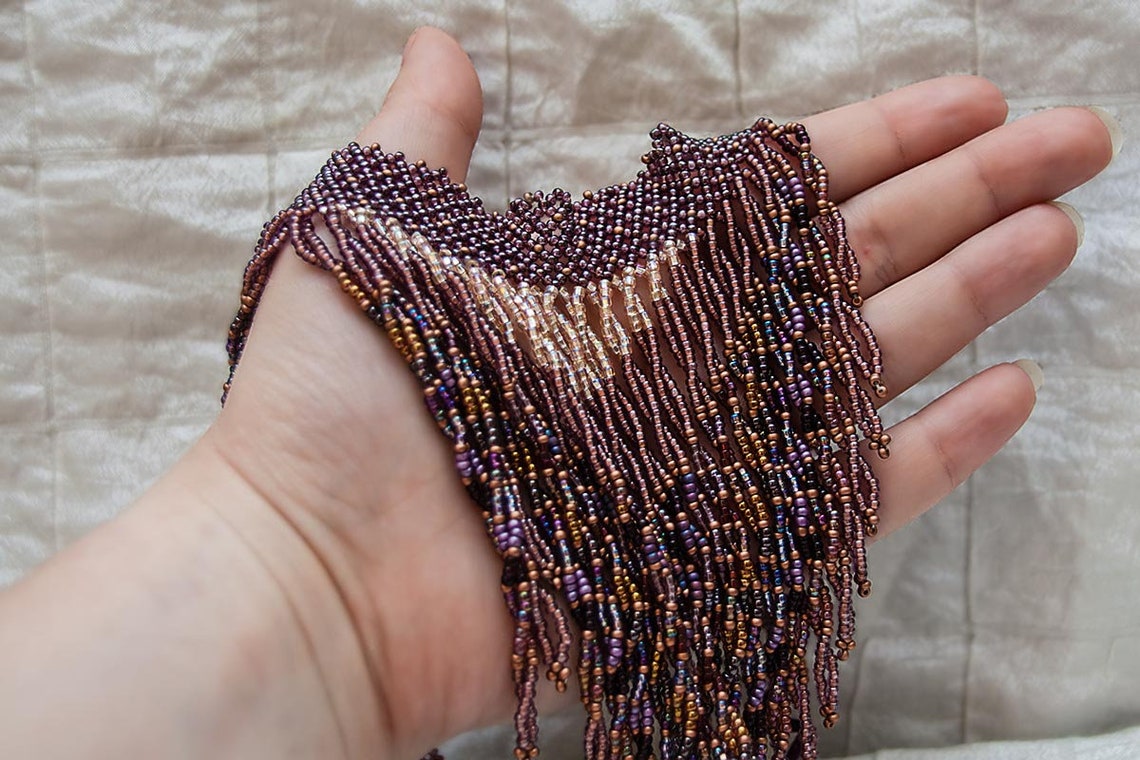 Twisted Waterfall Choker in Shades of Amethyst - Etsy