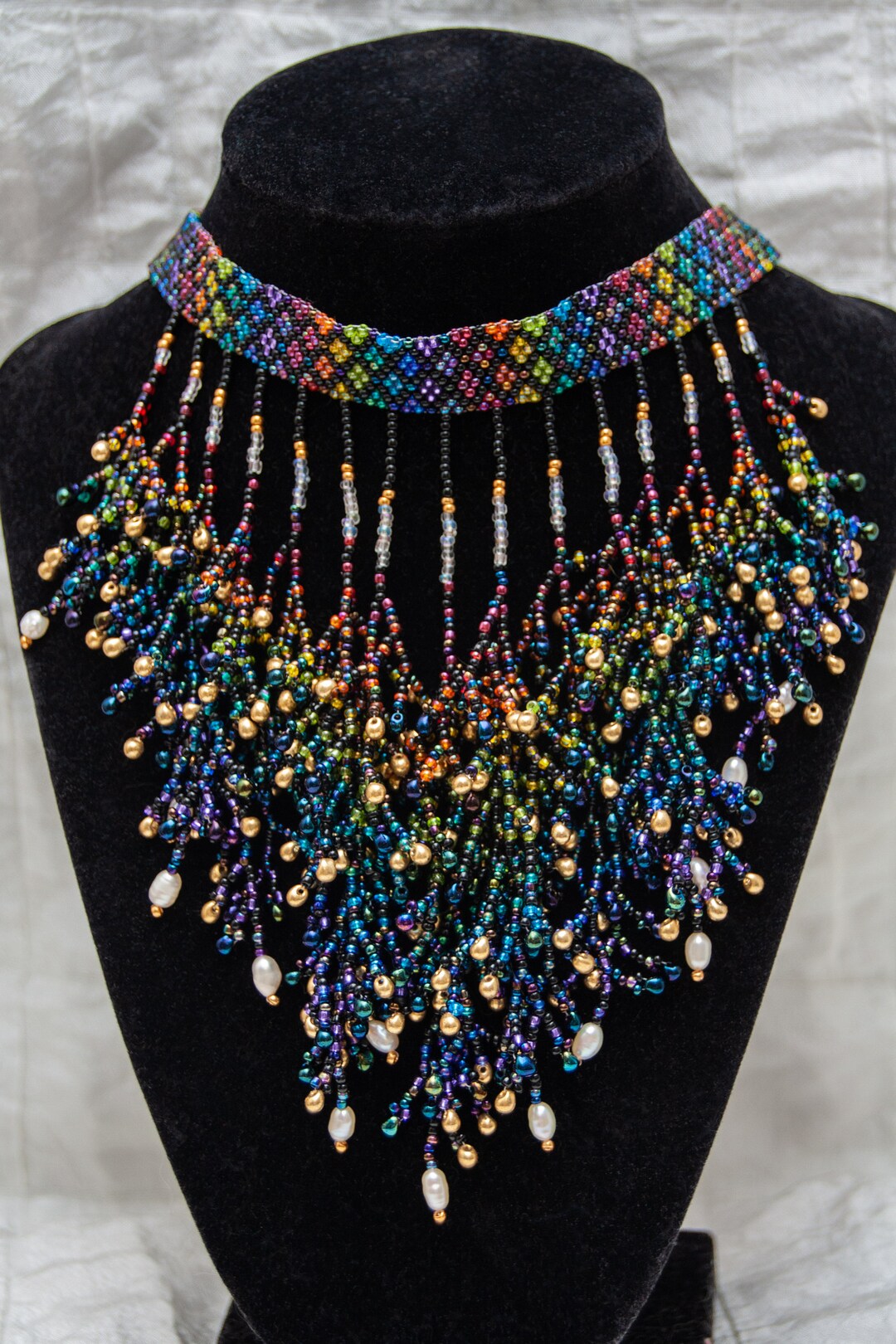 Ombre Waterfall Choker With Branched Fringe, Available in 2 Colors ...