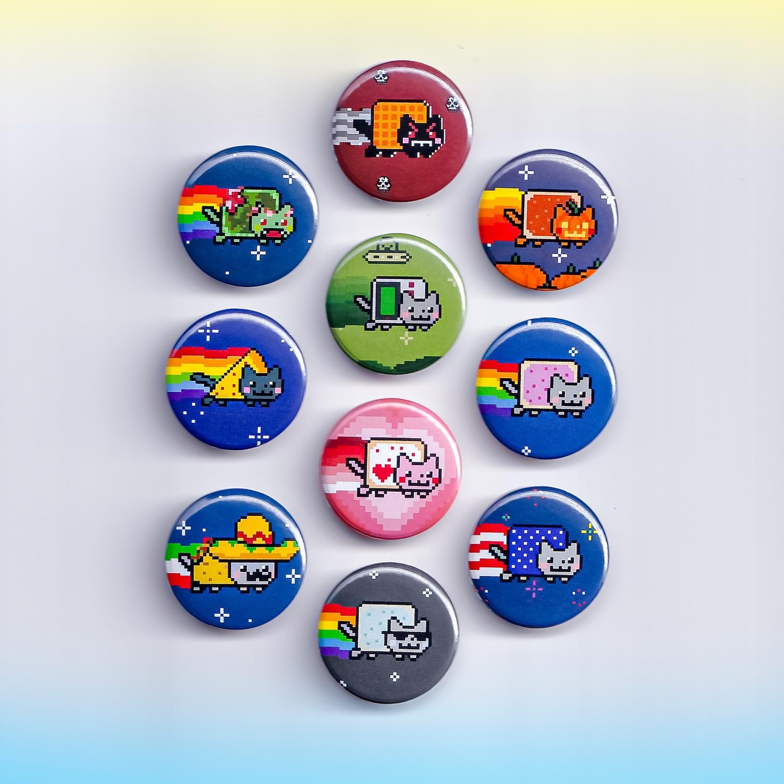 Small Nyan Cat Button Pin/ Magnet Set - 1 Inch - Etsy