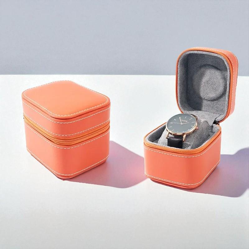 Personalized PU Leather Watch Box: Velvet Interior, Compact Storage - Etsy