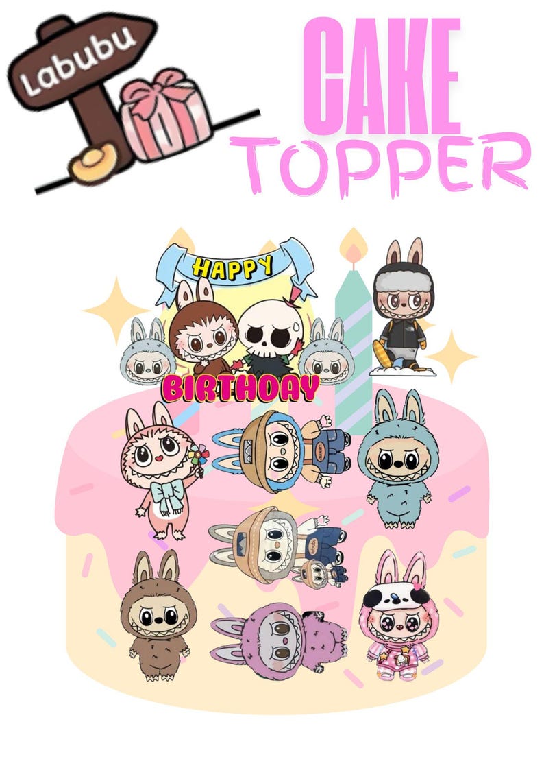 Labubu Printable Cake Topper - Etsy Australia