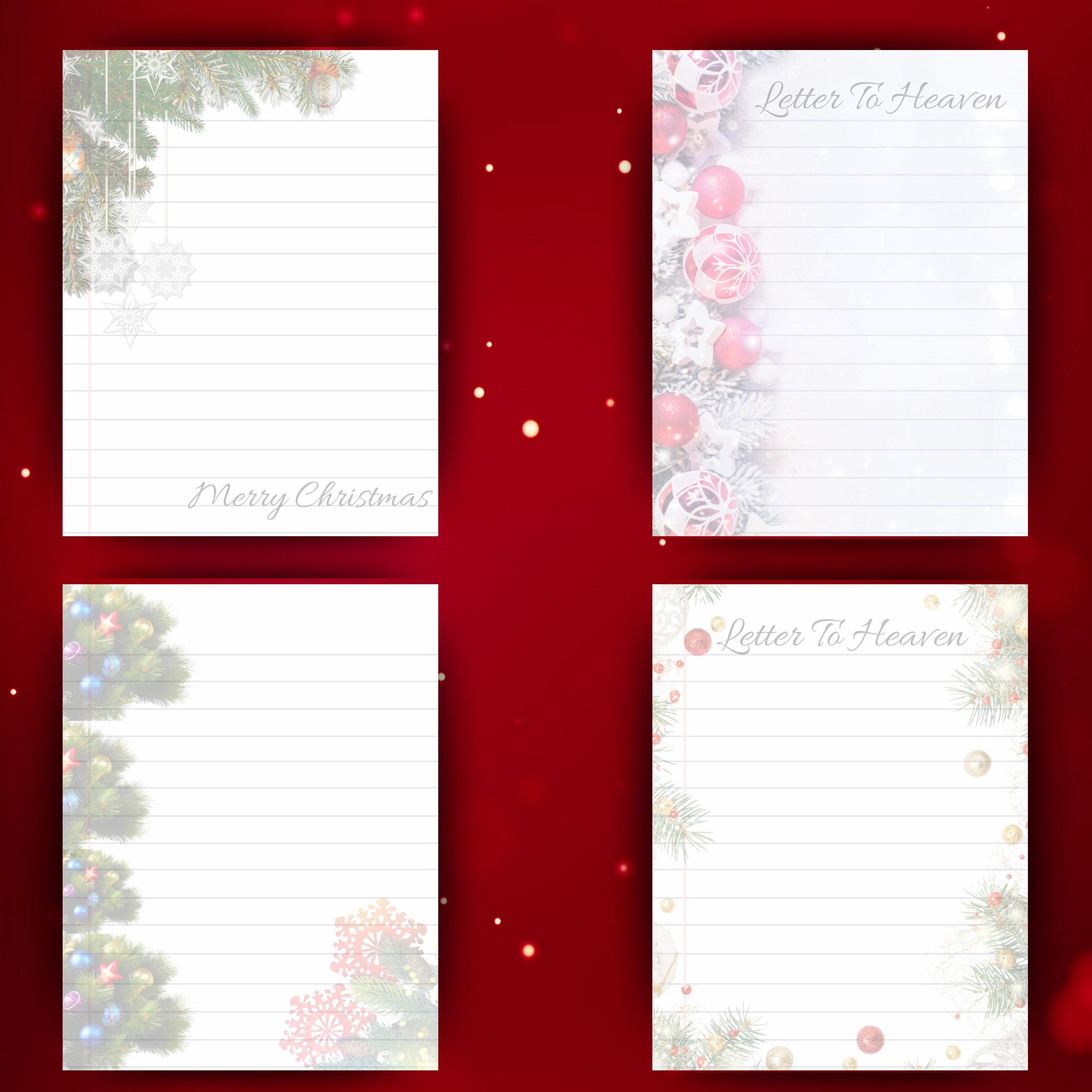 Christmas Letter Writing Paper | Dear Santa, Letter to Heaven (digital ...