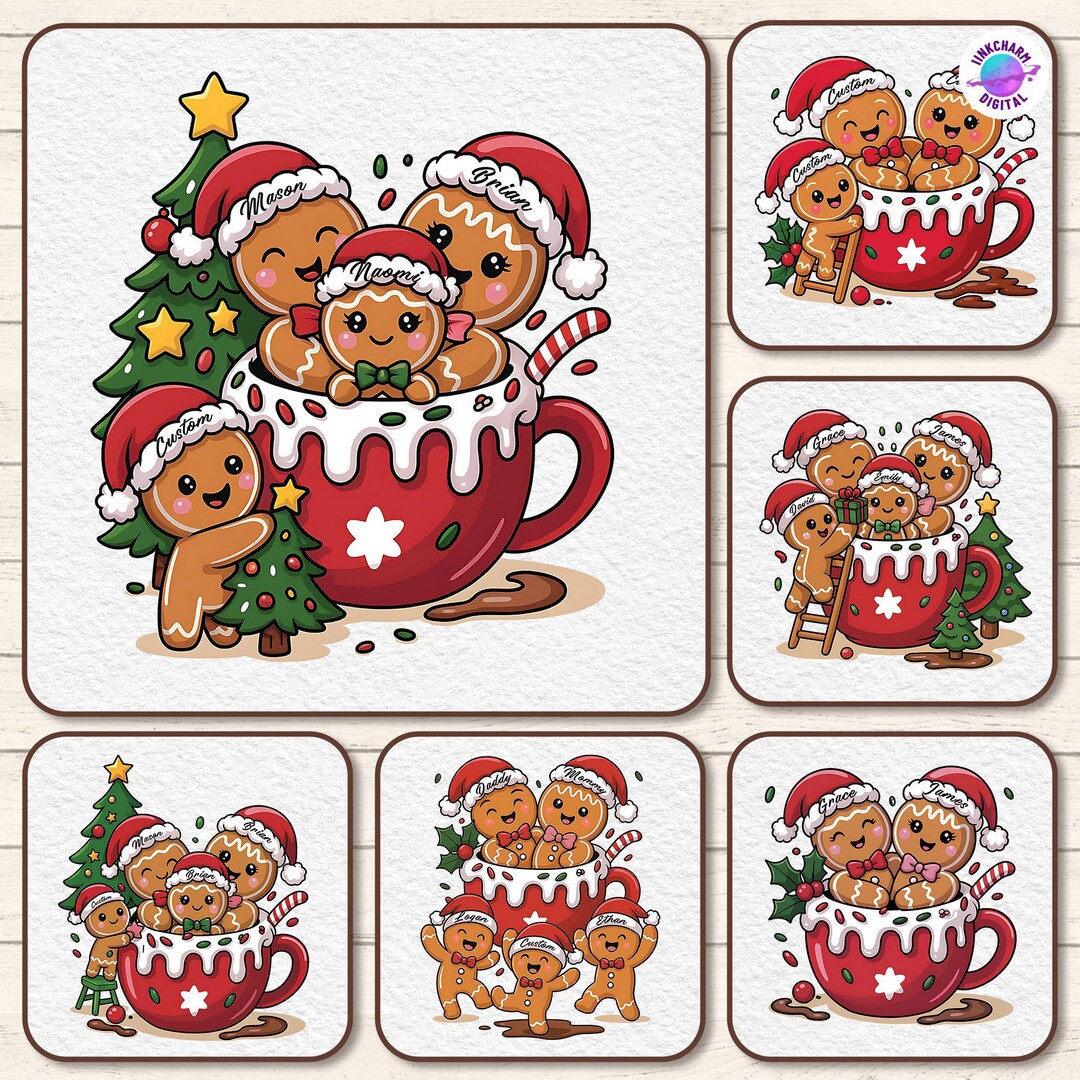 Gingerbread Png Bundle, 20 PNG Custom Christmas, Christmas Crew Png ...