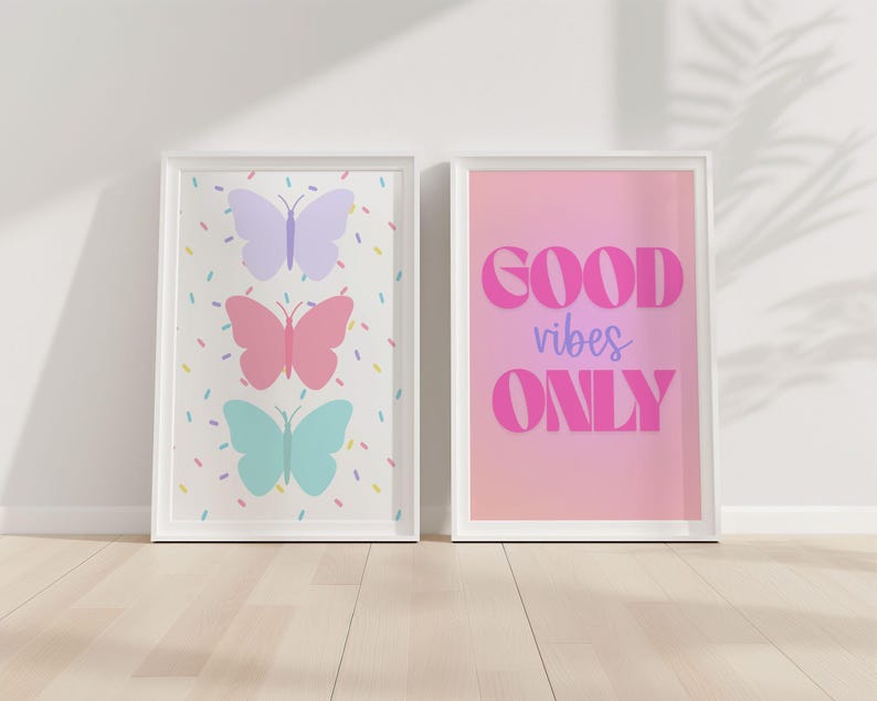 Kids Bright Wall Art - Teen Posters - Girl Bedroom Wall Prints - Trendy ...