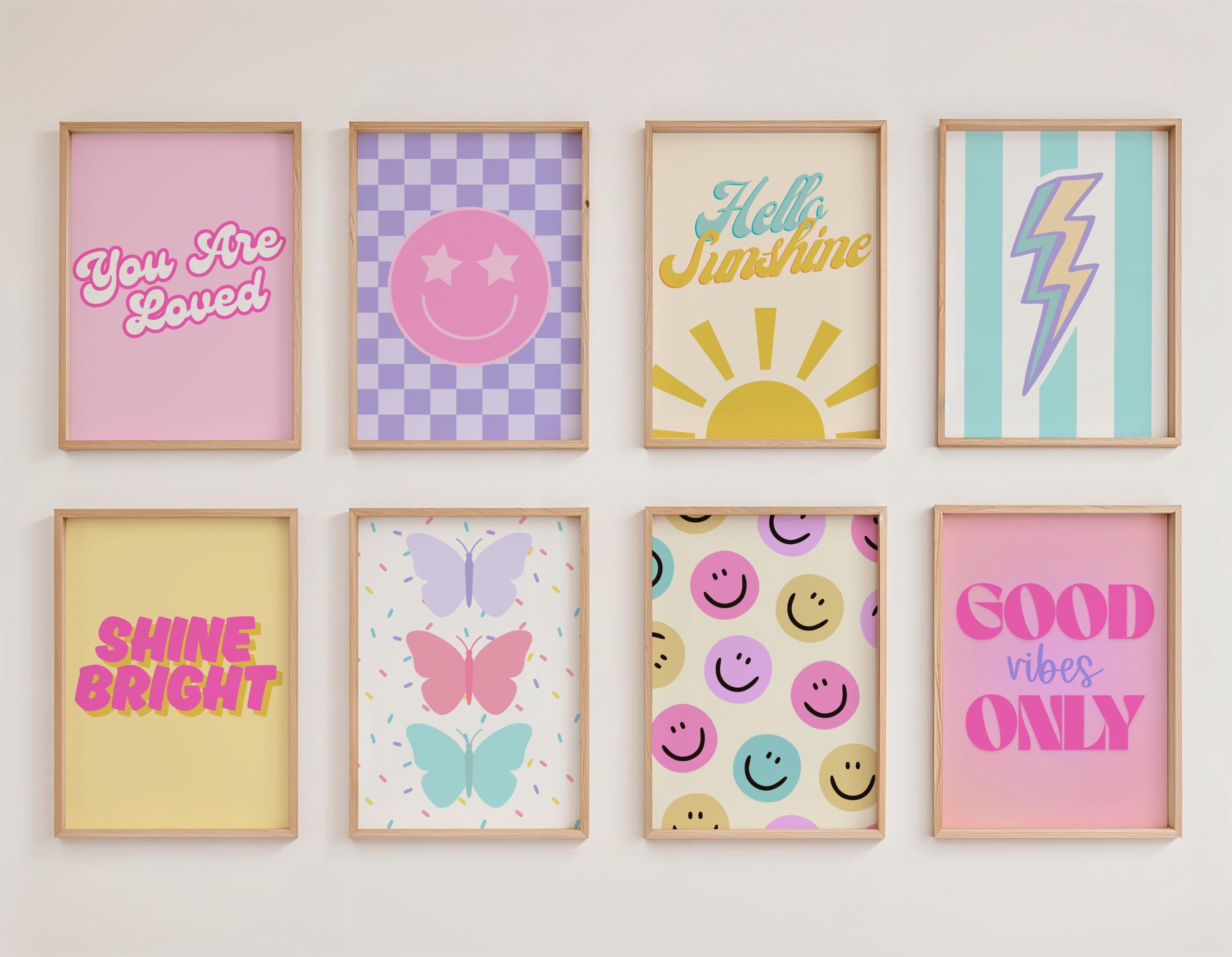 Kids Bright Wall Art - Teen Posters - Girl Bedroom Wall Prints - Trendy ...