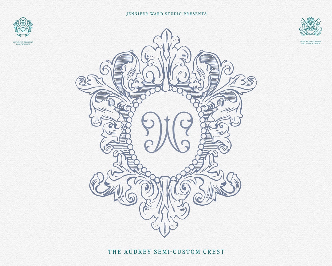 Custom Monogram Crest - Featuring the Audrey Crest - Etsy